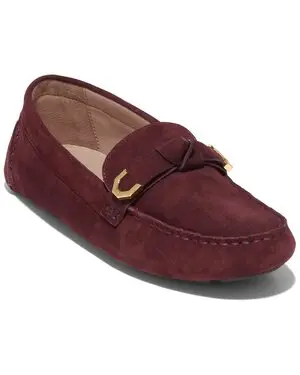 Cole Haan Evelyn Bow Suede Loafer - Red