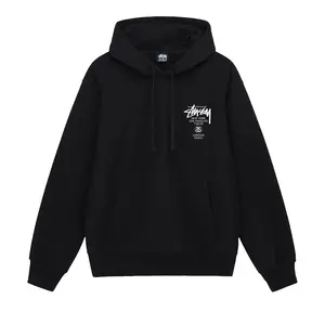 StÜssy World Tour Printed Hoodie - Black