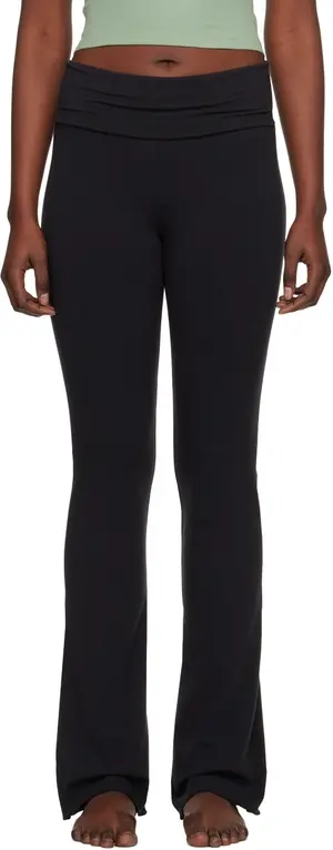 SKIMS SKIMS Black Cotton Jersey Foldover Lounge Pants - Soot