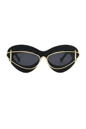 Loewe Double Frame Sunglasses - Shiny Black & Smoke