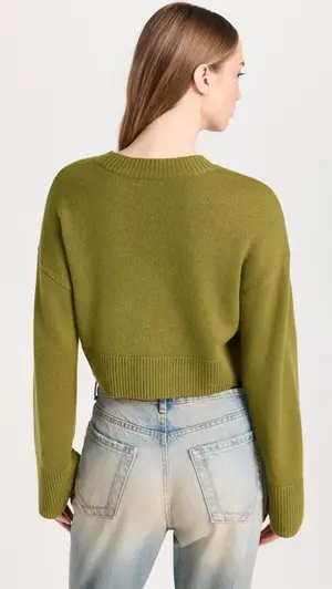 REFORMATION Paloma Cropped Cashmere Crew