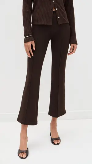 Donni. Rib Kick Flare Trousers - Espresso