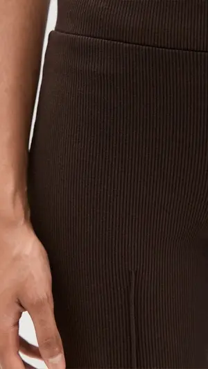 Donni. Rib Kick Flare Trousers - Espresso