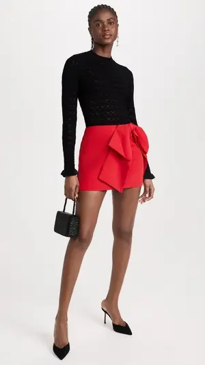 Endless Rose Bow Mini Skort - Red