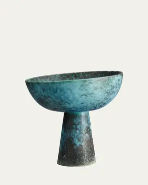 L'Objet 8" Bronze Terra Bowl On Stand - One-color