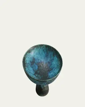 L'Objet 8" Bronze Terra Bowl On Stand - One-color