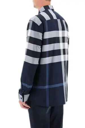 Burberry Check Shirt - White,blue