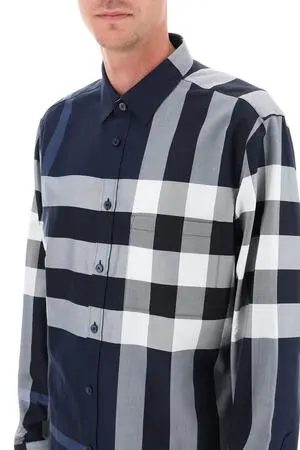 Burberry Check Shirt - White,blue