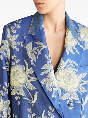 Etro Floral-jacquard Double-breasted Blazer