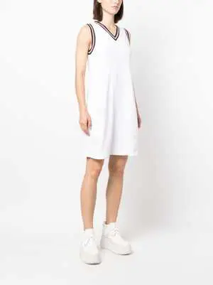 Thom Browne V-neck Sleeveless Dress - White