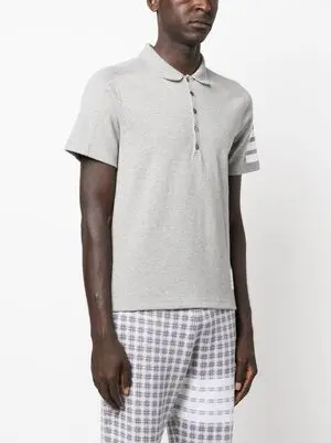 Thom Browne 4-bar Stripe Polo Shirt - Grey