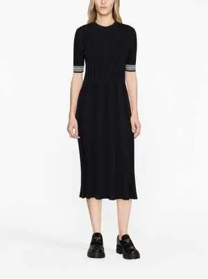 Thom Browne Cable Knit Cotton Midi Dress - Blue
