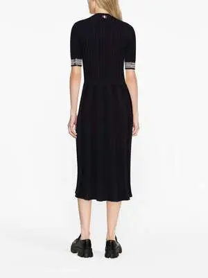 Thom Browne Cable Knit Cotton Midi Dress - Blue