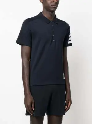 Thom Browne 4-bar Stripe Polo Shirt - Blue