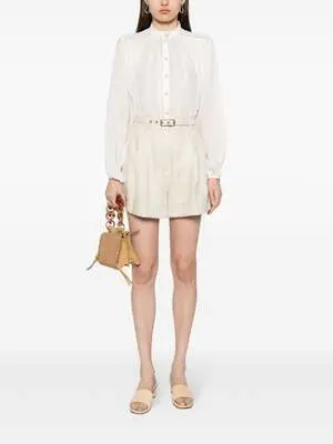 Zimmermann Junie Stitch-detail Ramie Blouse - White
