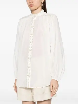 Zimmermann Junie Stitch-detail Ramie Blouse - White