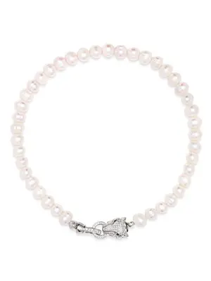 NIALAYA JEWELRY Crystal-embellished Pearl Choker - White