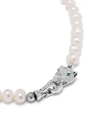 NIALAYA JEWELRY Crystal-embellished Pearl Choker - White