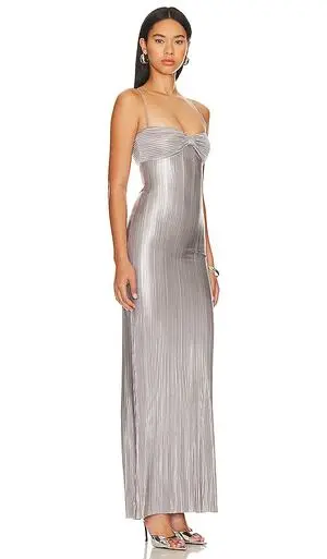 LOVERS AND FRIENDS Mya Gown In Metallic Silver