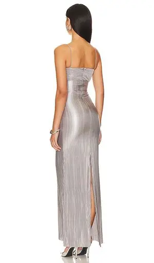 LOVERS AND FRIENDS Mya Gown In Metallic Silver