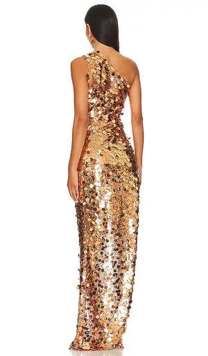 BRONX BANCO Farah One Shoulder Sequin Gown