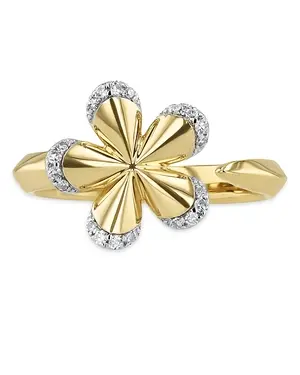 Phillips House 14k Yellow Forget Me Not Diamond Ring - Gold