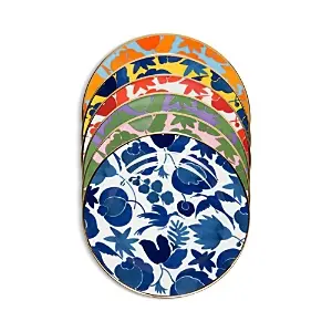La DoubleJ Wildbird Dessert Plates, Mixed Set Of 6 Wildbird Mix