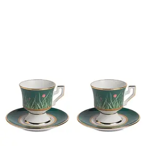 La DoubleJ Libellula Espresso Cup & Saucer, Service For 2 Libellula