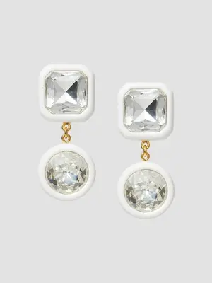 Lele Sadoughi Gem Goldtone, Acetate & Crystal Drop Earrings - Ivory