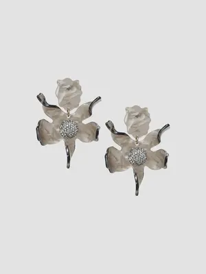 Lele Sadoughi Lily Acetate & Glass Crystal Drop Earrings - Abalone
