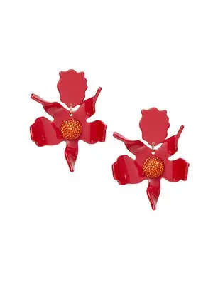 Lele Sadoughi Lily Acetate & Glass Crystal Drop Earrings Scarlet