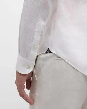 Emporio Armani Apos;s Linen Sport Shirt - White