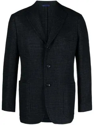 SARTORIO NAPOLI Plaid-check Wool Blend Blazer - Black
