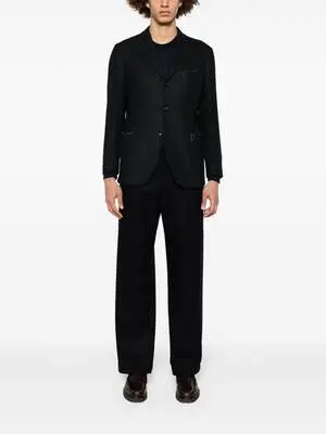 SARTORIO NAPOLI Plaid-check Wool Blend Blazer - Black