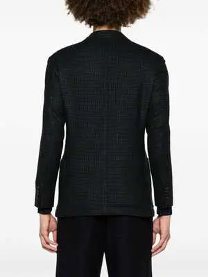 SARTORIO NAPOLI Plaid-check Wool Blend Blazer - Black