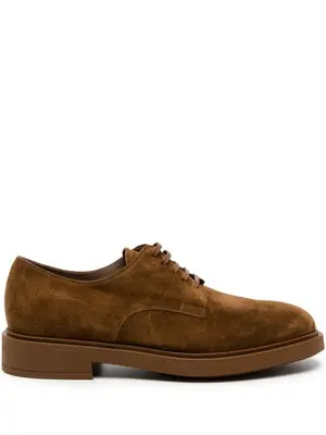 GIANVITO ROSSI William Suede Derby Shoes - Brown