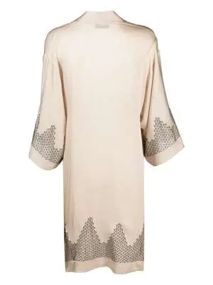 Carine Gilson Calais-caudry Lace Silk Robe