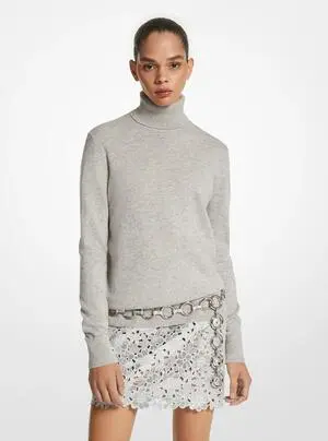 Michael Kors Joan Cashmere Turtleneck Sweater - Grey