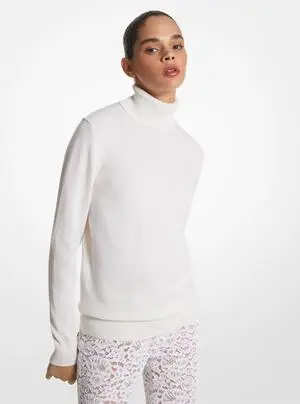 Michael Kors Joan Cashmere Turtleneck Sweater - White