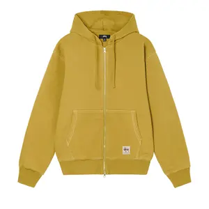 StÜssy Double Face Label Zip Hoodie - Gold | Editorialist