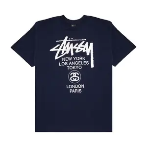 StÜssy World Tour Tee 'navy - Blue