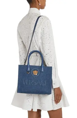Versace La Medusa Denim Tote