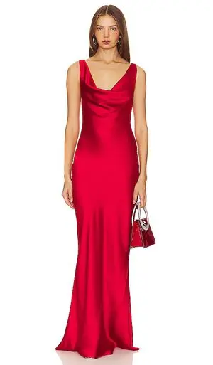 Norma Kamali Deep Drape Neck Gown