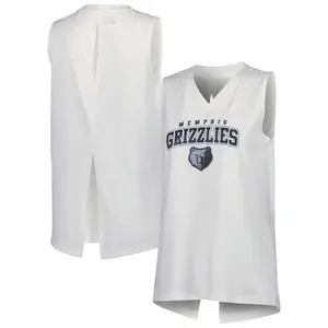 LEVELWEAR Memphis Grizzlies Paisley Peekaboo Tank Top - White