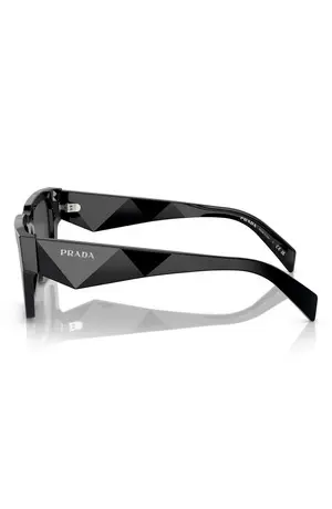 Prada 50mm Pillow Sunglasses - Black