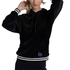 LUSSO Philadelphia 76ers Nellie Oversized Velour Pullover Hoodie