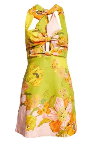 slim fit dress slacks Alemais Silas Halter Mini Dress In Multi main image 1