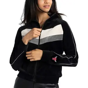 LUSSO Chicago Bulls Nixie Chevron Color-block Raglan Full-zip Track Jacket - Black