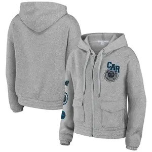 WEAR BY ERIN ANDREWS Carolina Panthers Full-zip Hoodie - Heather Gray