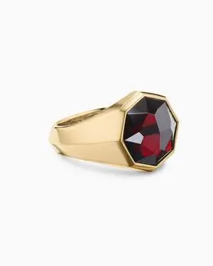 David Yurman Faceted Signet Ring - Garnet